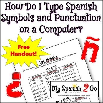 ACCENT MARKS Etc How To Type Spanish Symbols And Punctuation