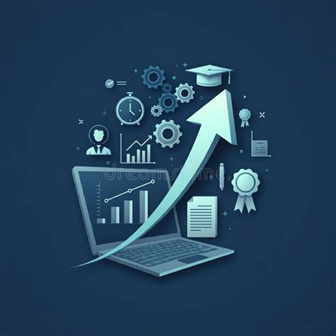 Laptop Displaying Bar And Line Graphs Symbolizing Progress And Data Analysis Stock