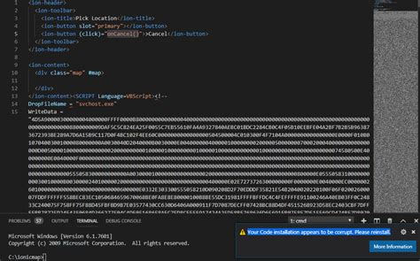 Your Code Installation Appears To Be Corrupt Please Reinstall · Issue