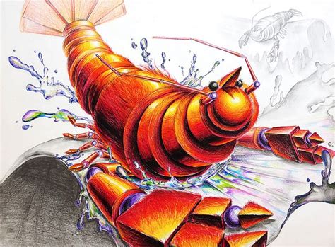 문1 최종합격대학의 시험실기 주제를 알려주세요 세가지 평면도형을 입체도형화하여 바닷가재를 재구성하고 인조모피로