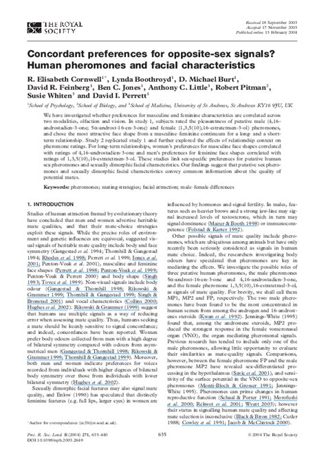 Pdf Concordant Preferences For Opposite Sex Signals Human Pheromones