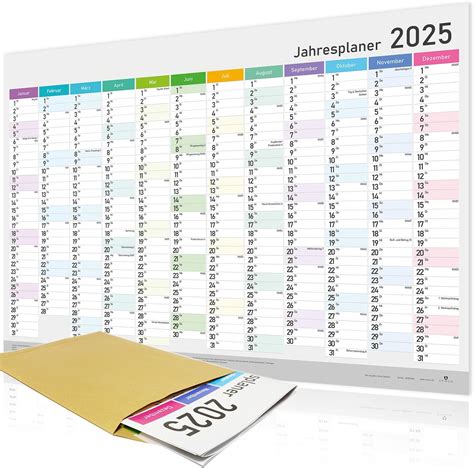 Jahresplaner 2025 Din A1 Xxl Großformat Poster Größe Wandkalender Mit