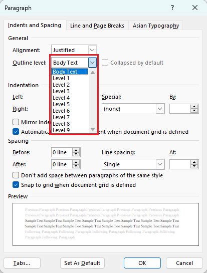 microsoft word outlines and heading styles