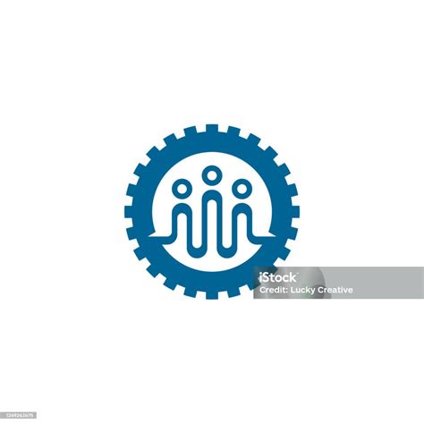 엔지니어링 로고 디자인 컨셉 벡터 피플 기어 로고 템플릿 3 명에 대한 스톡 벡터 아트 및 기타 이미지 3 명 가족 개발 Istock