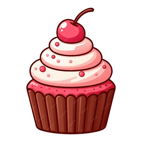 Cupcake Clipart Vector Illustration On White Background Premium Ai