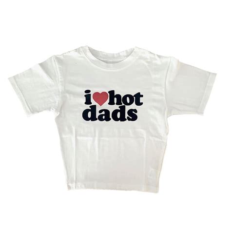 I Heart Hot Dads Slogan Baby Tee Y K Cropped Graphic T Etsy UK Hot Dads Dad Baby Slogan Tee