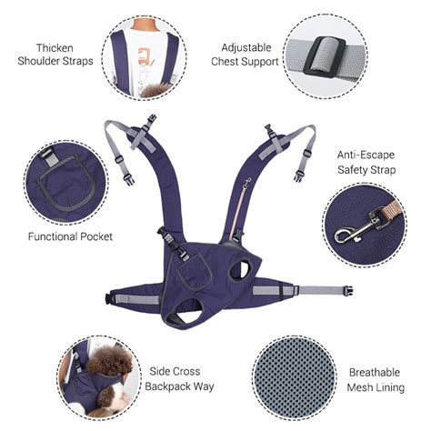 Badu Bg Раница за носене на кучета Регулируеми външни носачи за домашни любимци Предна гърда