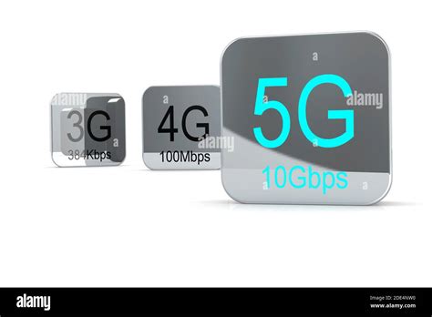 Wireless Cellular Network Speed Evolution With 5g Block 3d Rendering