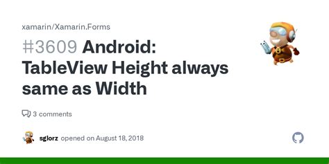 Android Tableview Height Always Same As Width · Issue 3609 · Xamarin