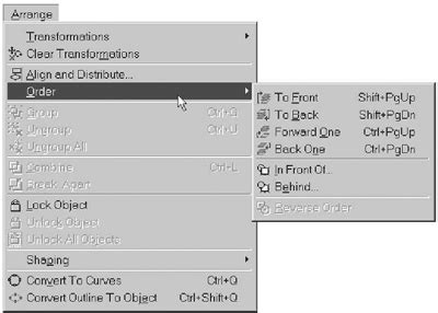 Changing The Stacking Order CorelDraw For Windows Visual QuickStart Guide Book