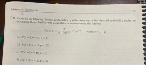 Solved Calculate The Following Binomial Probabilities By Chegg