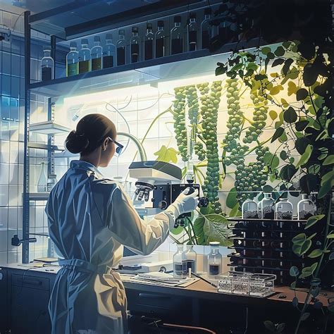 Geneticist Working In Rural Genetics Lab Premium AI Generated Image