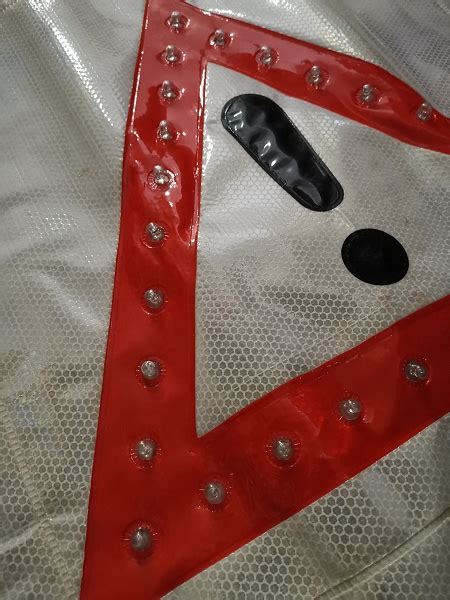 Soft Warning Triangular Sign With Led Red Tangsafety