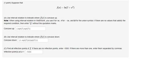 Solved Point Suppose That F X Ln A Use Chegg