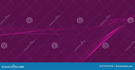 Wave Of Particles Futuristic Dots Pattern On Dark Background Big Data Digital Code Technology