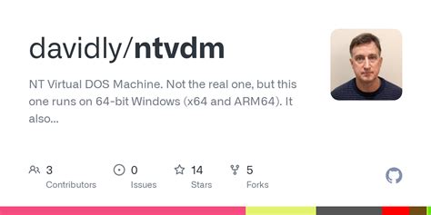 Github Davidlyntvdm Nt Virtual Dos Machine Not The Real One But This One Runs On 64 Bit