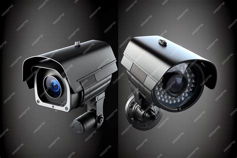 Premium Ai Image Front And Side View Security Cctv Street Observing Video Cameras