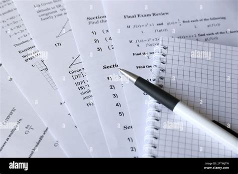 Handwriting Of Mathematics Quadratic Equation On Examination Practice Quiz Or Test In Maths