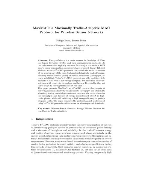 pdf maxmac a maximally traffic adaptive mac protocol for wireless