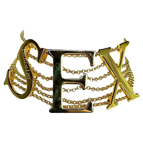 S S 2003 Dolce And Gabbana Sex And Love Runway Gold SEX Choker Necklace At 1stDibs D G