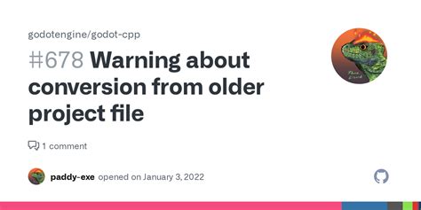 Warning About Conversion From Older Project File · Issue 678