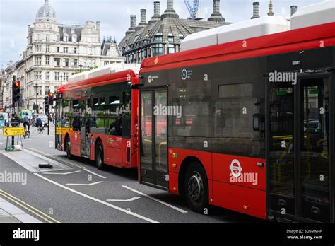 London Uk September 10 2025 Red Single Decker Electric London