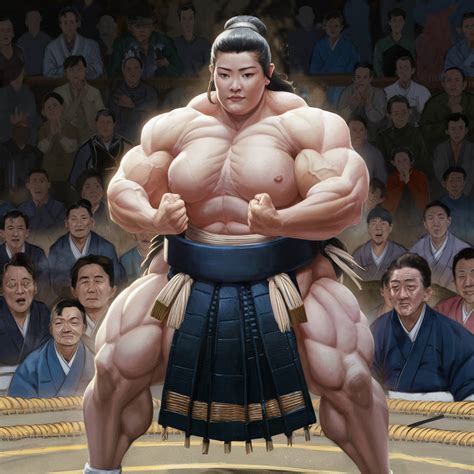 A Powerful And Muscular Female Sumo Wrestler Stand By Deebest365 On