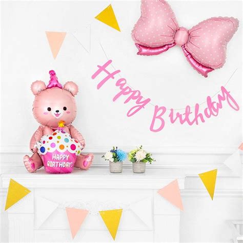 바보사랑 생일파티 장식세트 컵케이크 곰돌이 리본 핑크 Partypang 홈플러스 택배배송
