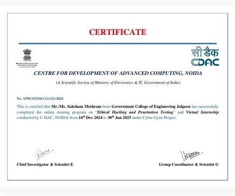 Successfully Completed Online Virtual Internship Conducted By Cyber