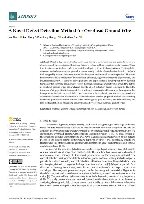 PDF A Novel Defect Detection Method For Overhead Ground Wire