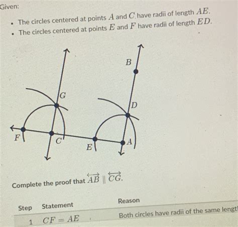 solved given the circles centered at points a and c have radii of