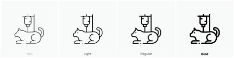Intravenous Saline Drip Icon Thin Light Regular And Bold Style