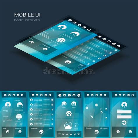 Flat Design Graphic User Interface Concept With Stock Vector