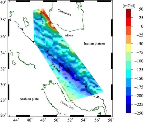 Map Illustrating Bouguer Gravity Anomalies Mgal Download Scientific