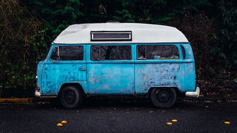 Vintage Blue Small Hippy Van Free Image Download
