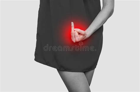 Woman In Red Dress Shows Hand Gesture Sex Stock Image Image Of Gesturing Hand