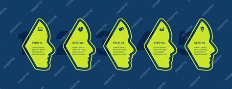 Premium Vector Visually Stunning Retro Green Infographic 5 Steps Explained