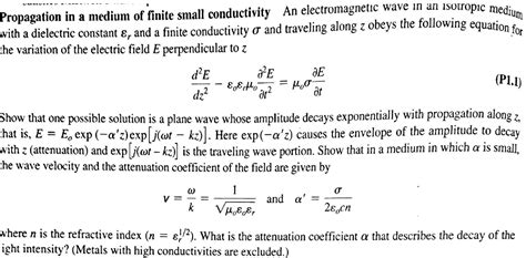 Medium Propagation In A Medium Of Finite Small