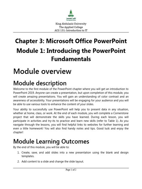 Module 1 Overview Pdf