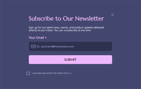 newsletter signup form templates visme