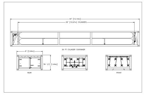 Hydrogen H2 Multiple Element Gas Container Megc 8 Tubes Un Iso 11120 2755psi 36 Ft