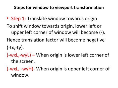 Window To Viewport Transformation Ppt