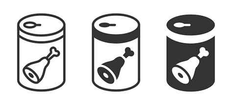 드럼 스틱 디자인이 특징인 통조림 고기의 벡터 아이콘으로 식품 포장 식료품점 및 영양 관련 프로젝트에 이상적입니다 건강한 식생활에 대한 스톡 벡터 아트 및 기타 이미지