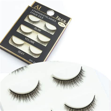 3 Pairs Set 3d Cross Thick False Eye Lashes Extension Makeup Super
