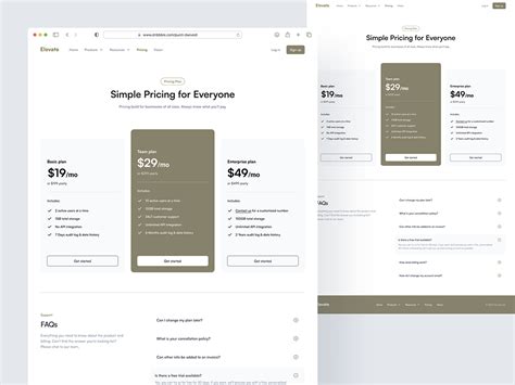 Pricing Section Web Ui Design Behance