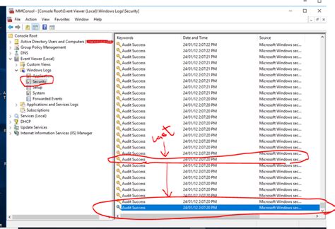 i need to check user login log event active directory and local pc