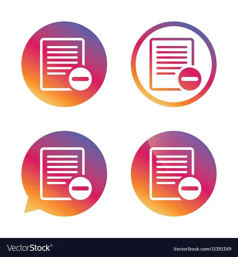 text file sign icon delete file document symbol vector image