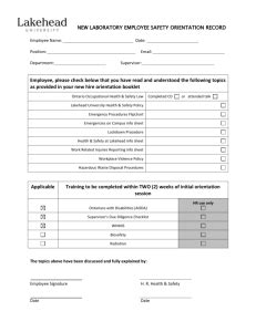 Laboratory Safety Checklist For New Personnel