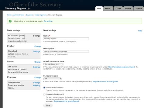 Step 2 Creating The Importer YaleSites