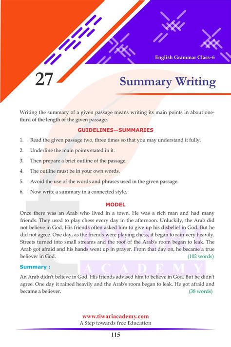 Summary Example English